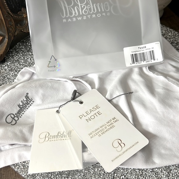 Bombshell Sportswear | Tops | Bombshell Compliment White Tee Xs | Poshmark
